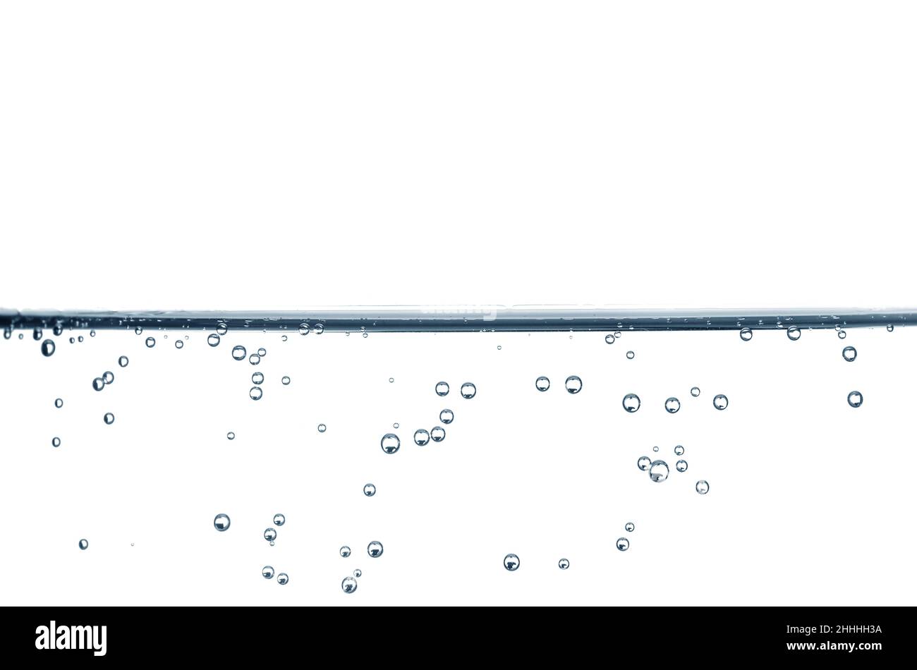 Clear water with air bubbles on white background Stock Photo - Alamy