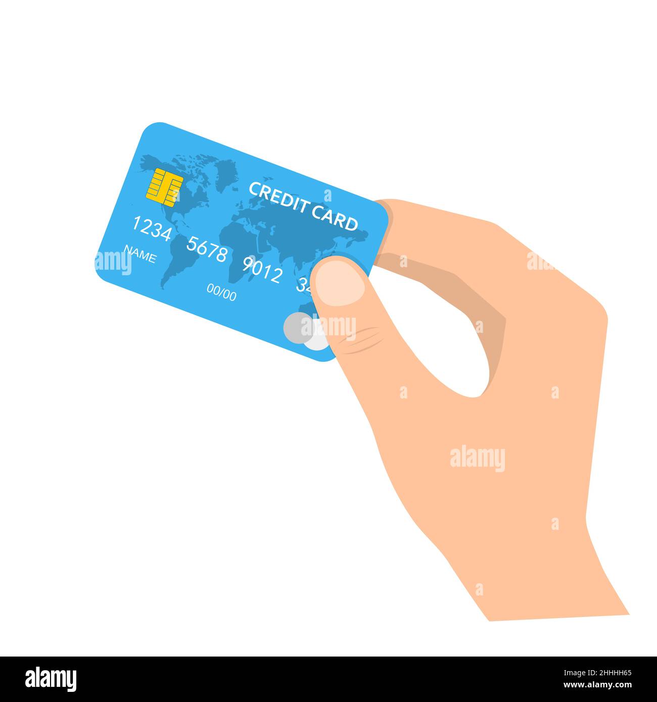Hand holding Credit Card. Vector illustration. Bank credit card in the ...