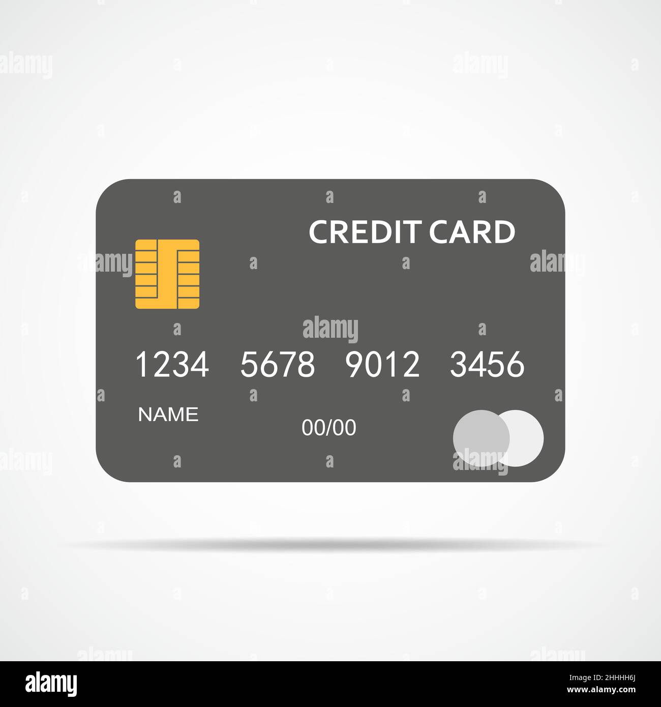 Gray Credit Card isolated. Vector illustration. Bank credit card in ...