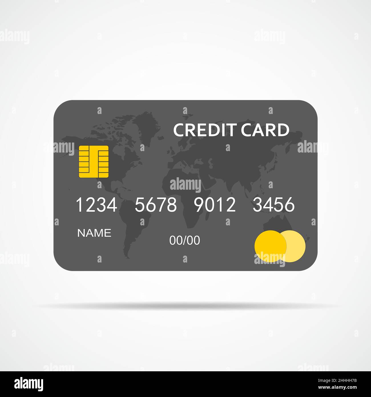 Gray Credit Card isolated. Vector illustration. Bank credit card in ...