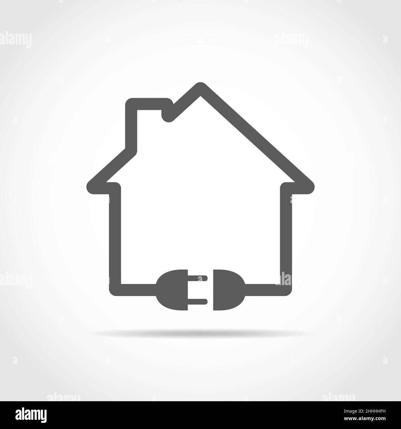 The outline of the house with socket and plug. Vector illustration ...