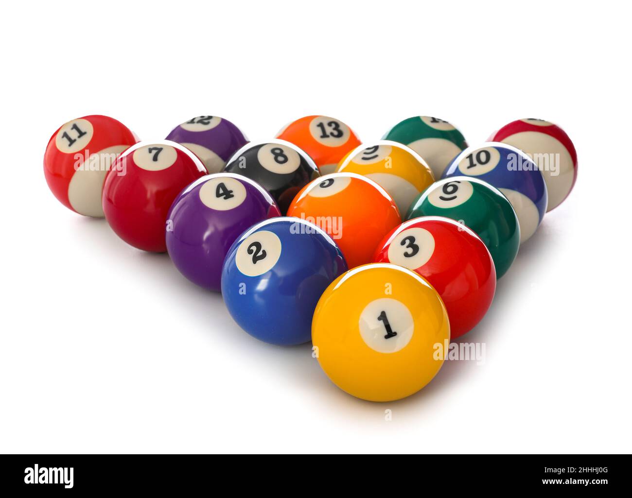 Billiard balls on white background Stock Photo - Alamy