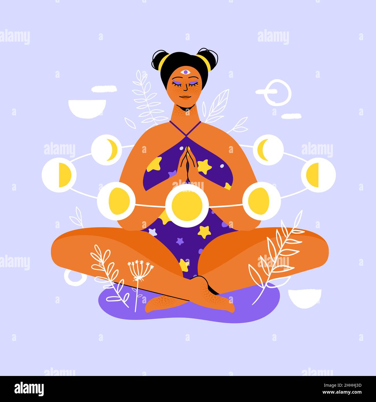 Moon phases cartoon illustration hi-res stock photography and images ...