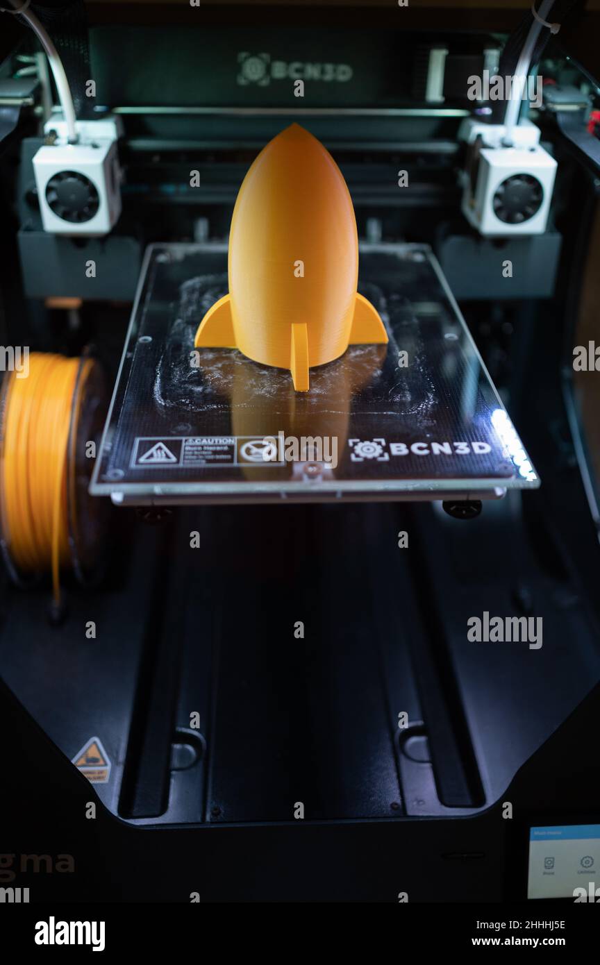 Rocket model representing printing in Space. Print3D itinerary ...