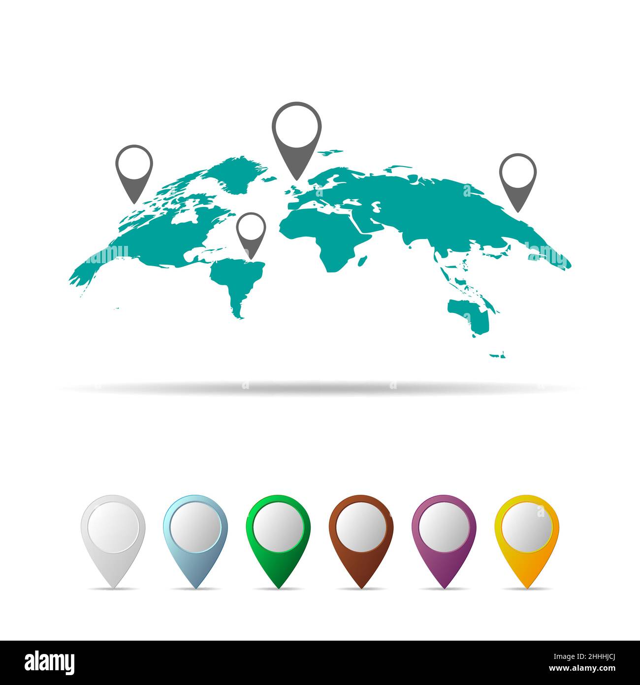 Abstract World Map Isolated Vector Illustration Flat World Map And