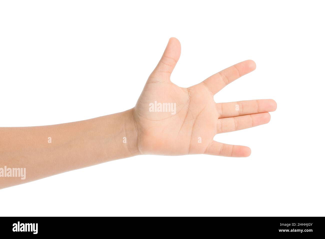 Child's palm on white background Stock Photo - Alamy