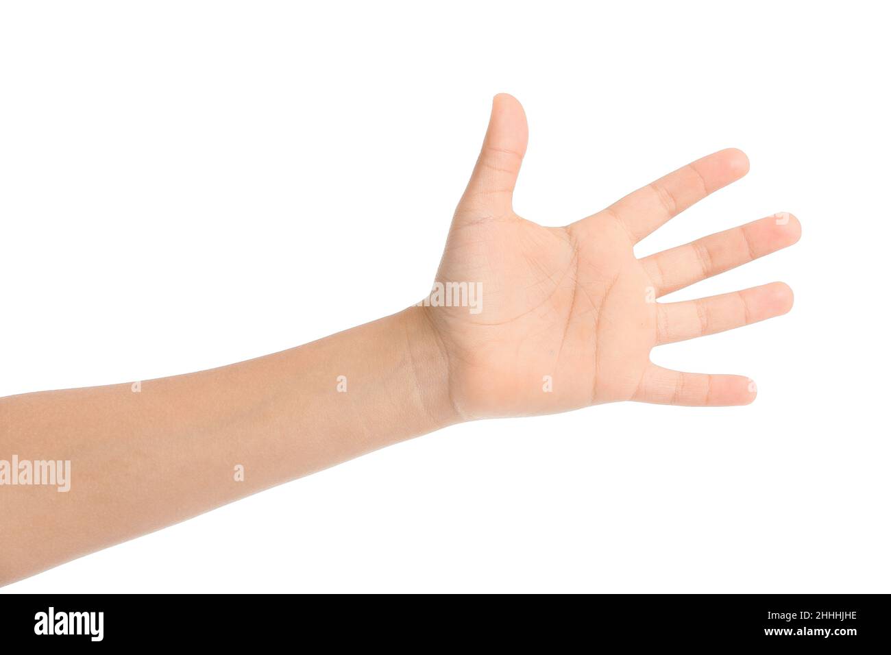 Child's palm on white background Stock Photo - Alamy