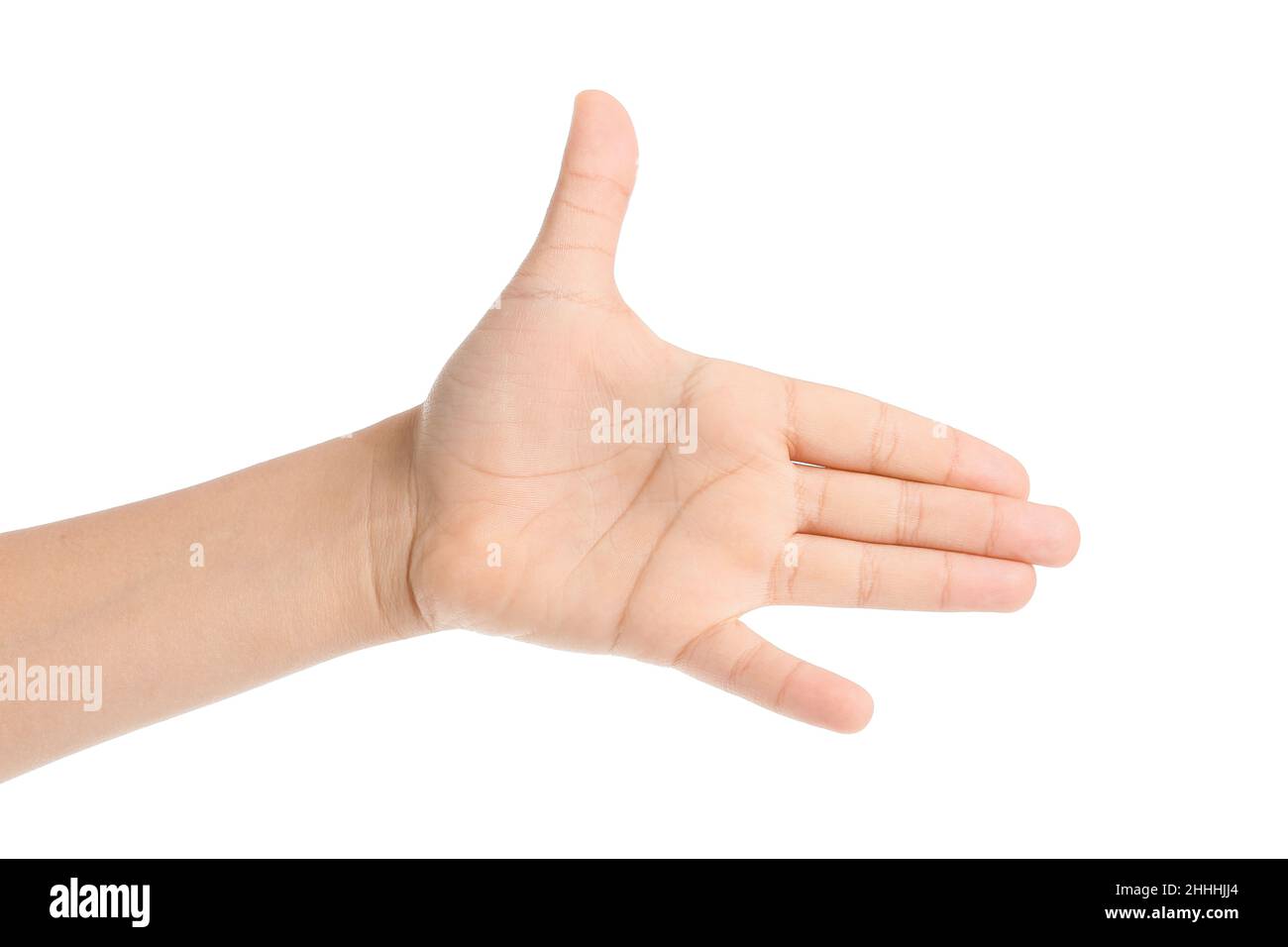 Child's palm on white background Stock Photo - Alamy