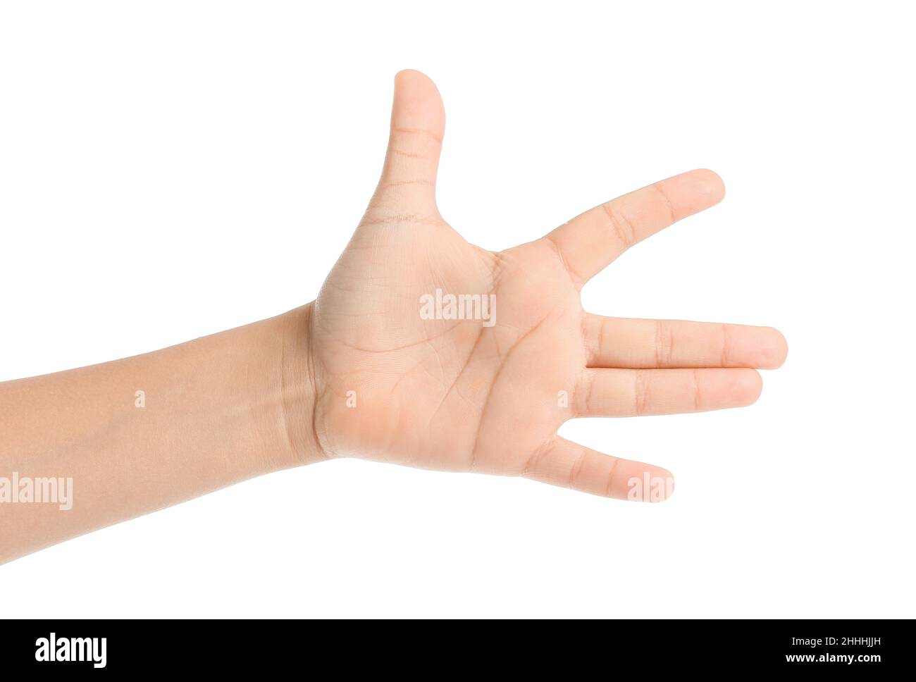 Child's palm on white background Stock Photo - Alamy