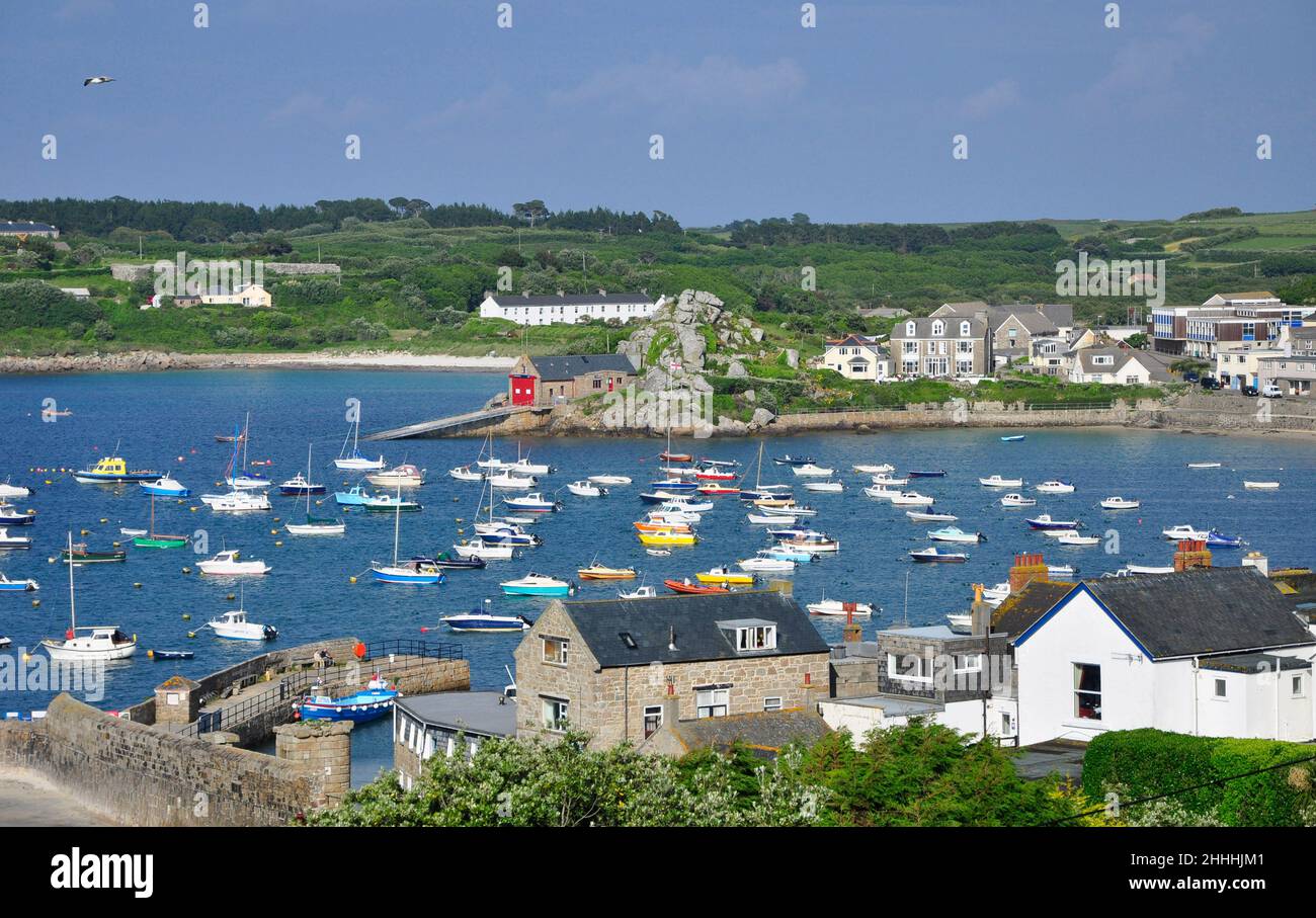 View from the top of Garrison Hill of the lifeboat station across the ...
