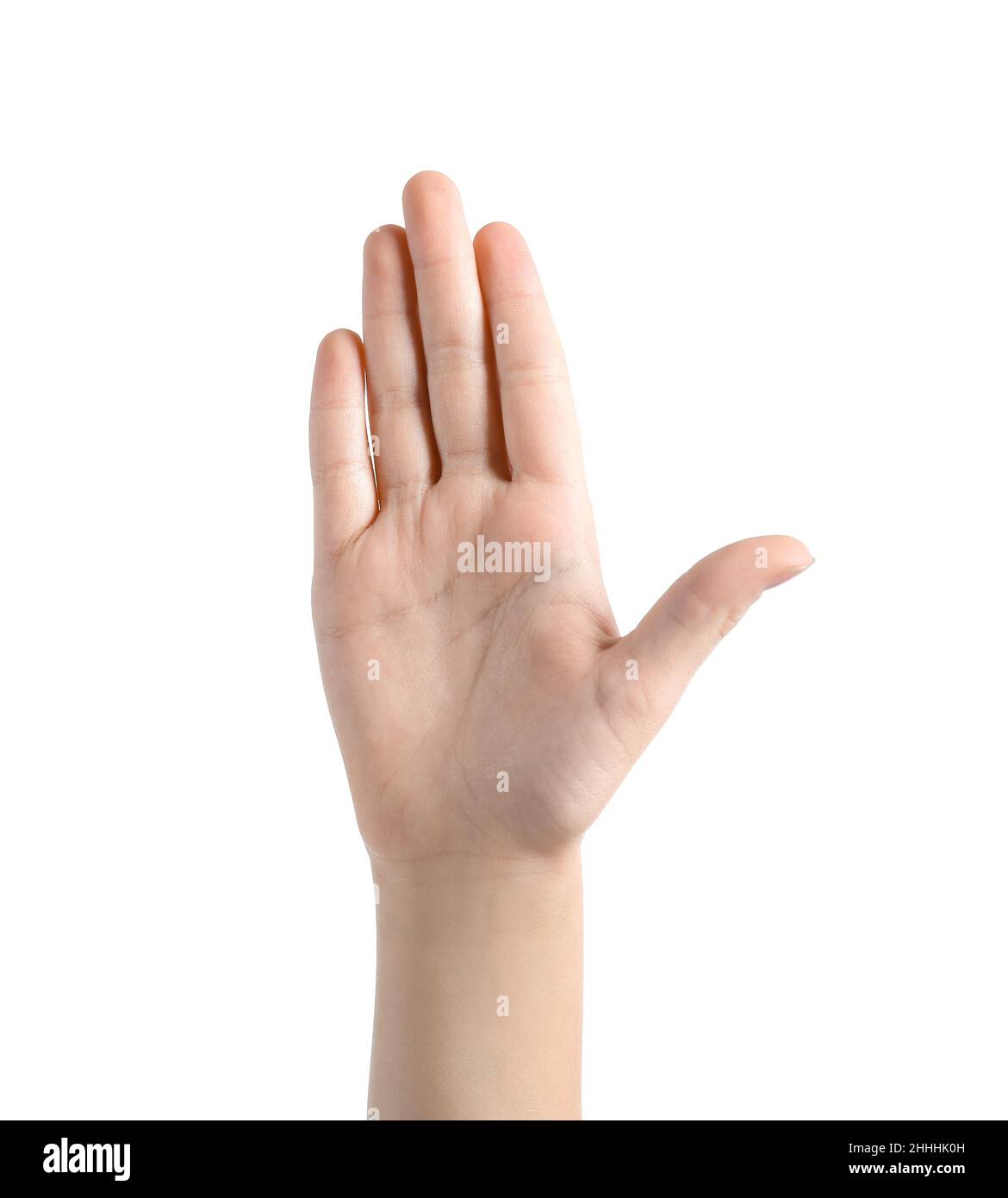 Child's palm on white background Stock Photo - Alamy