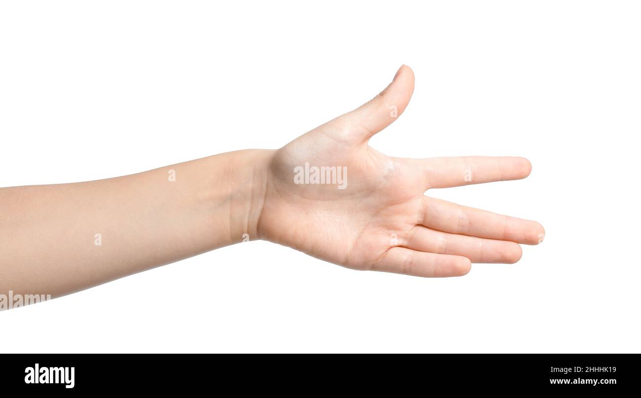 Child's palm on white background Stock Photo - Alamy