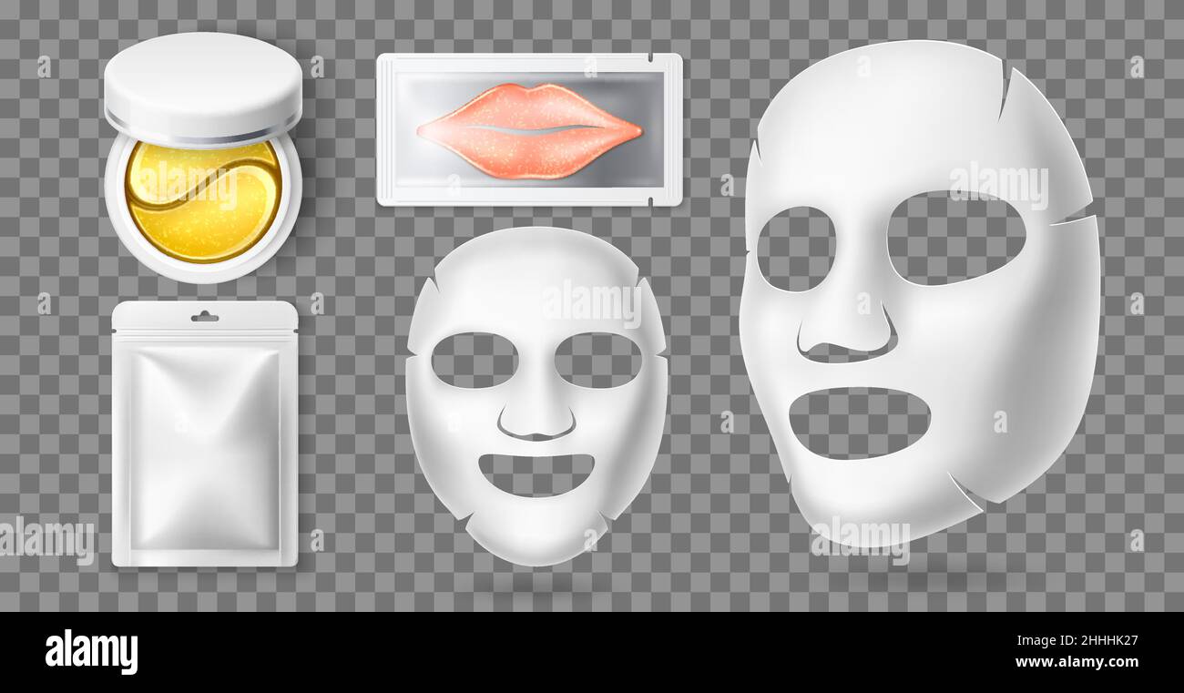 Realistic silicone cosmetics patches and mask. Hydrogel overlays for ...