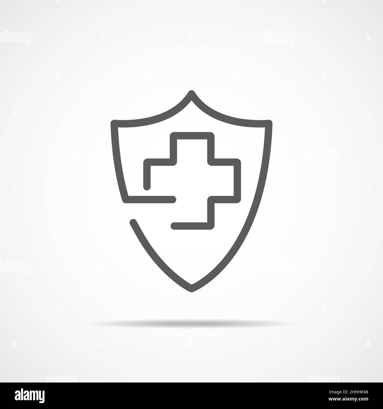 Shield icon with medical cross, isolated. Vector illustration. Concept ...