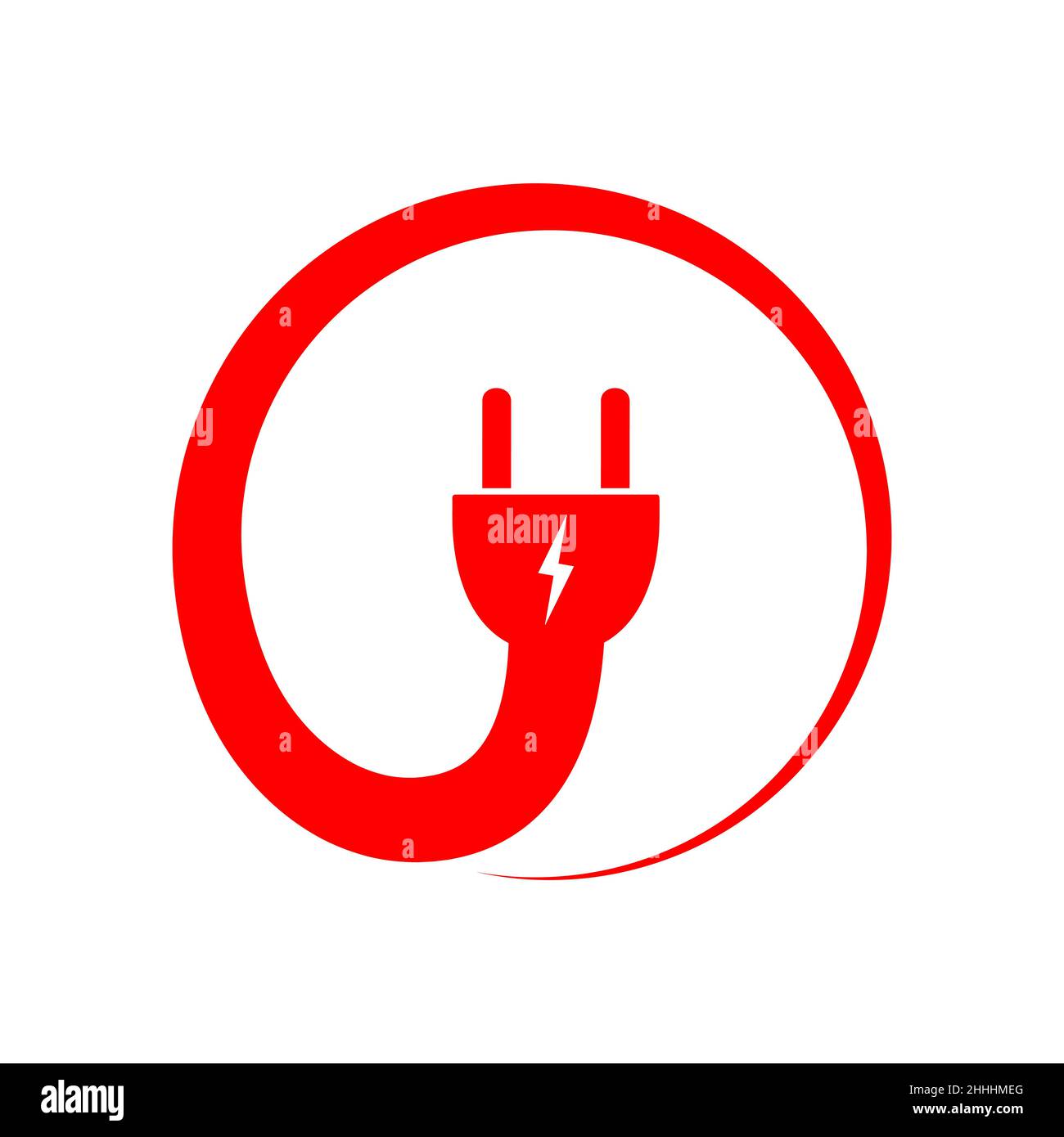 Wire plug icon in flat design. Vector illustration. Wire plug in the ...