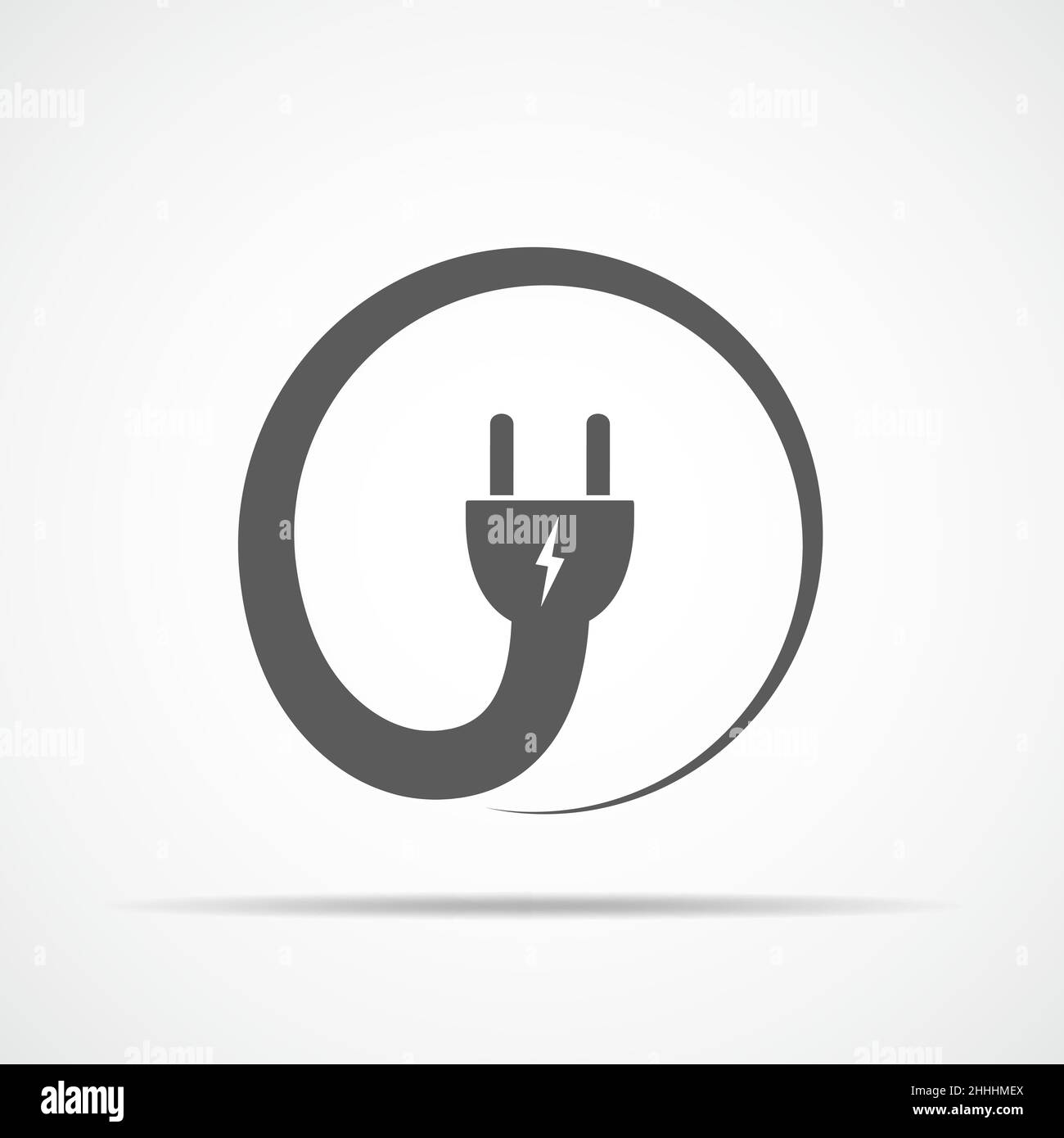 Wire plug icon in flat design. Vector illustration. Wire plug in the ...