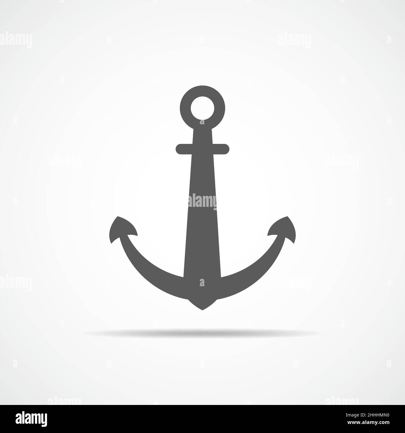 Anchor icon. Vector illustration. Gray anchor sign in flat design Stock ...