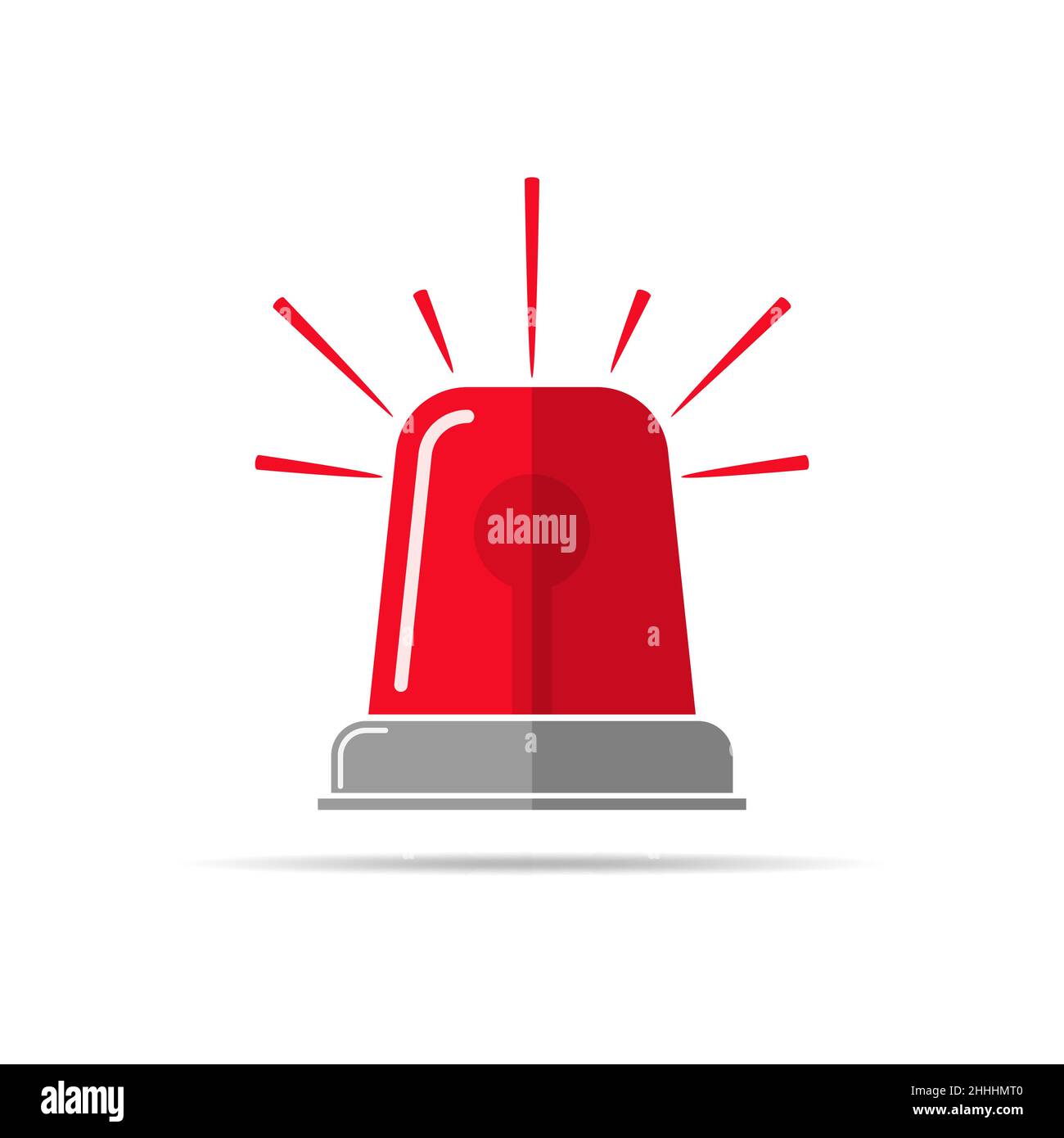Red flasher icon in flat design. Vector illustration. Police flasher ...