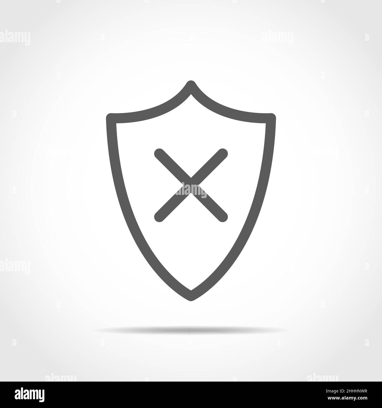 Shield with cross in flat design, isolated on light background. Vector ...