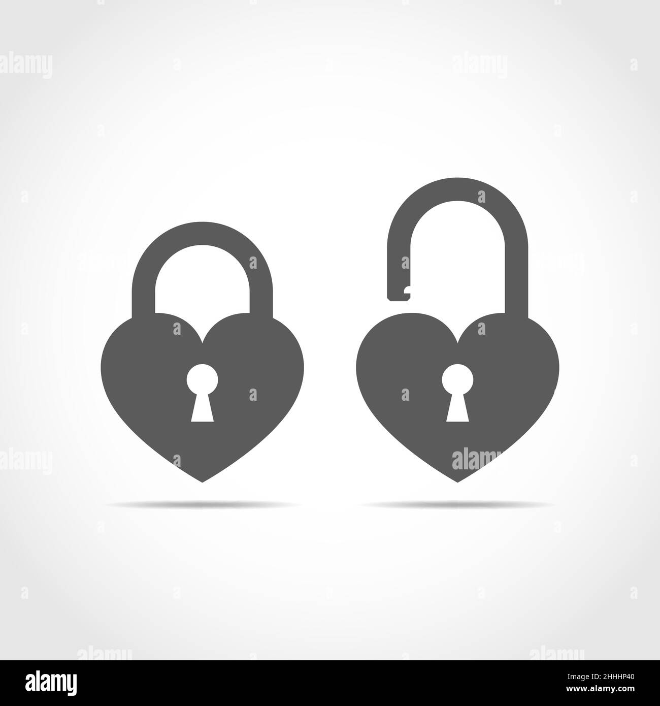 Lock icon in the shape of the heart. Vector illustration. Heart lock ...