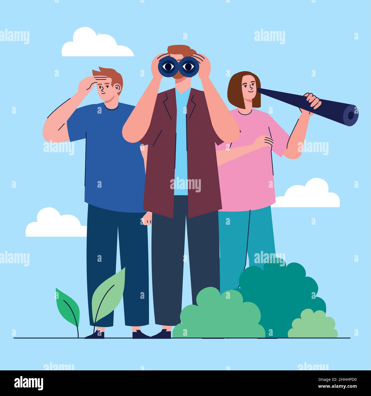 persons searching three characters Stock Vector Image & Art - Alamy