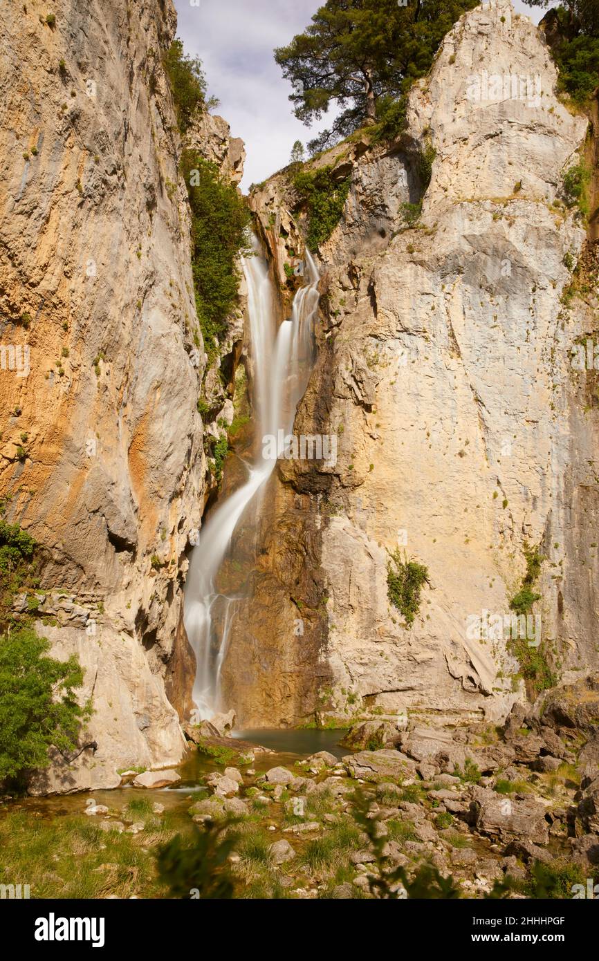 landscape with a waterfall at the borosa river Stock Photo - Alamy