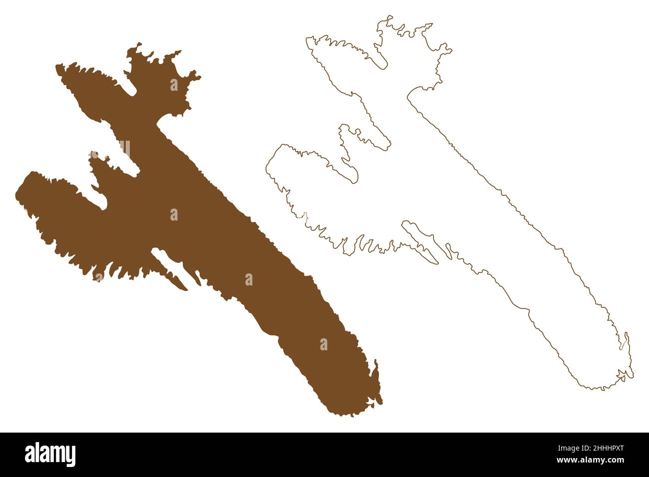 Rab island (Republic of Croatia, Adriatic Sea) map vector illustration ...