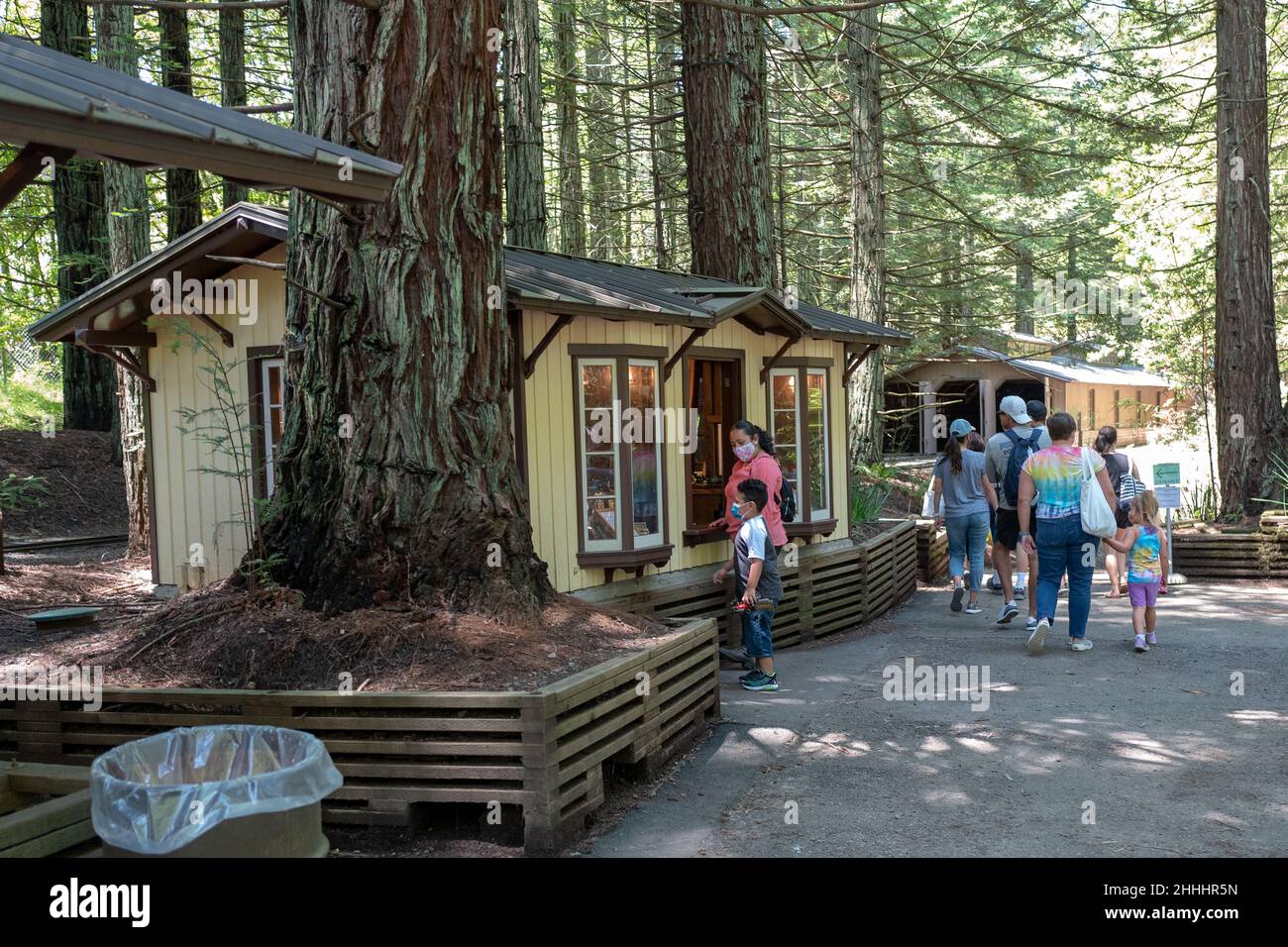 Themed ticket booth at the Redwood Valley Railroad, a functioning small ...