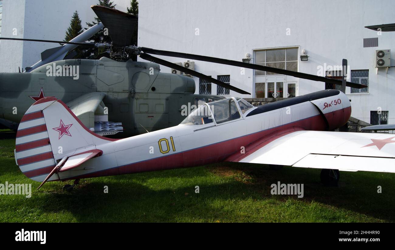 Yakovlev Yak-50, trainer and aerobatic propeller airplane, part of the ...