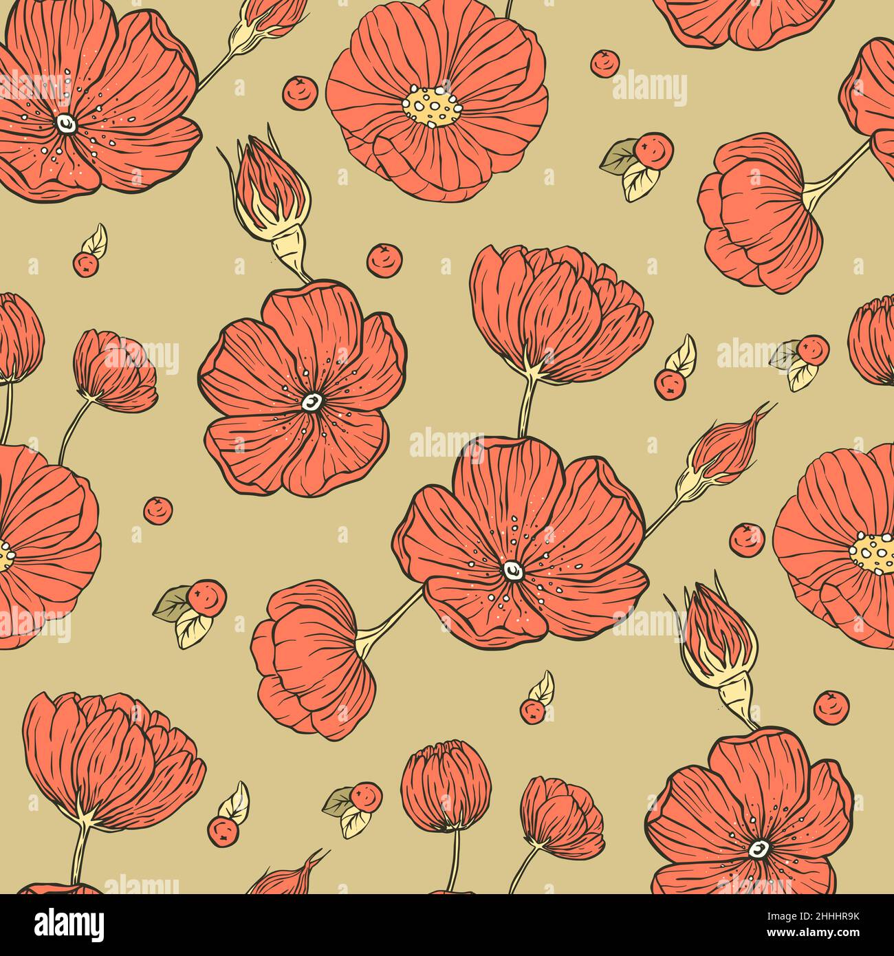 Vintage rose floral boho Stock Vector Images - Alamy