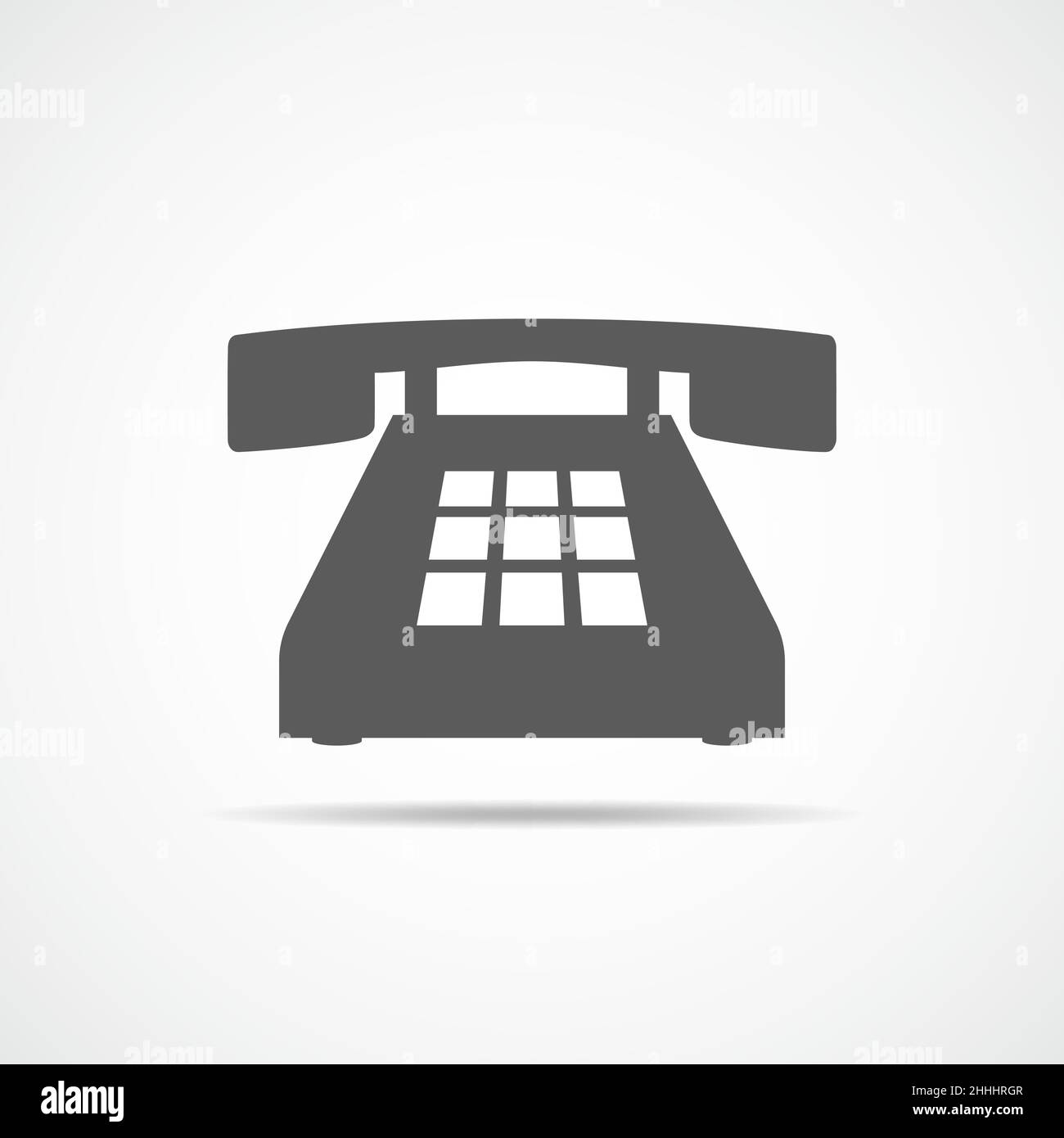 Phone icon. Vector illustration. Gray phone icon on light background ...
