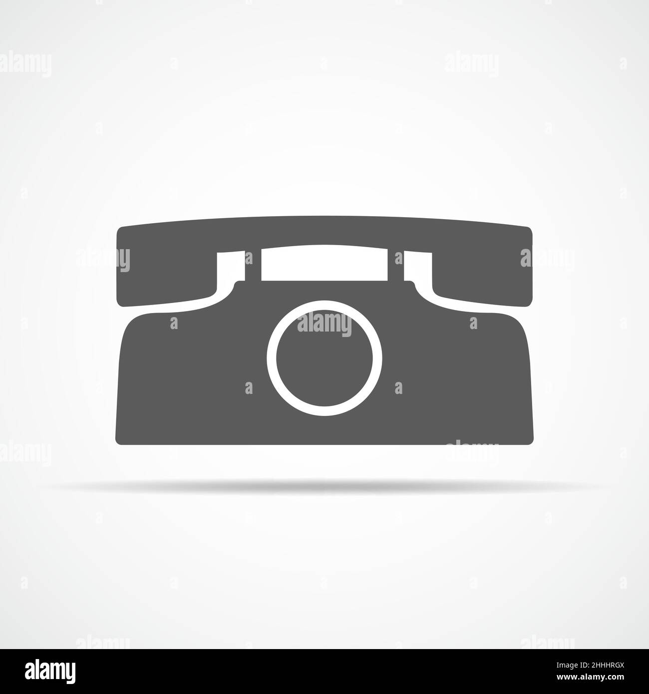 Phone icon. Vector illustration. Gray phone icon on light background ...