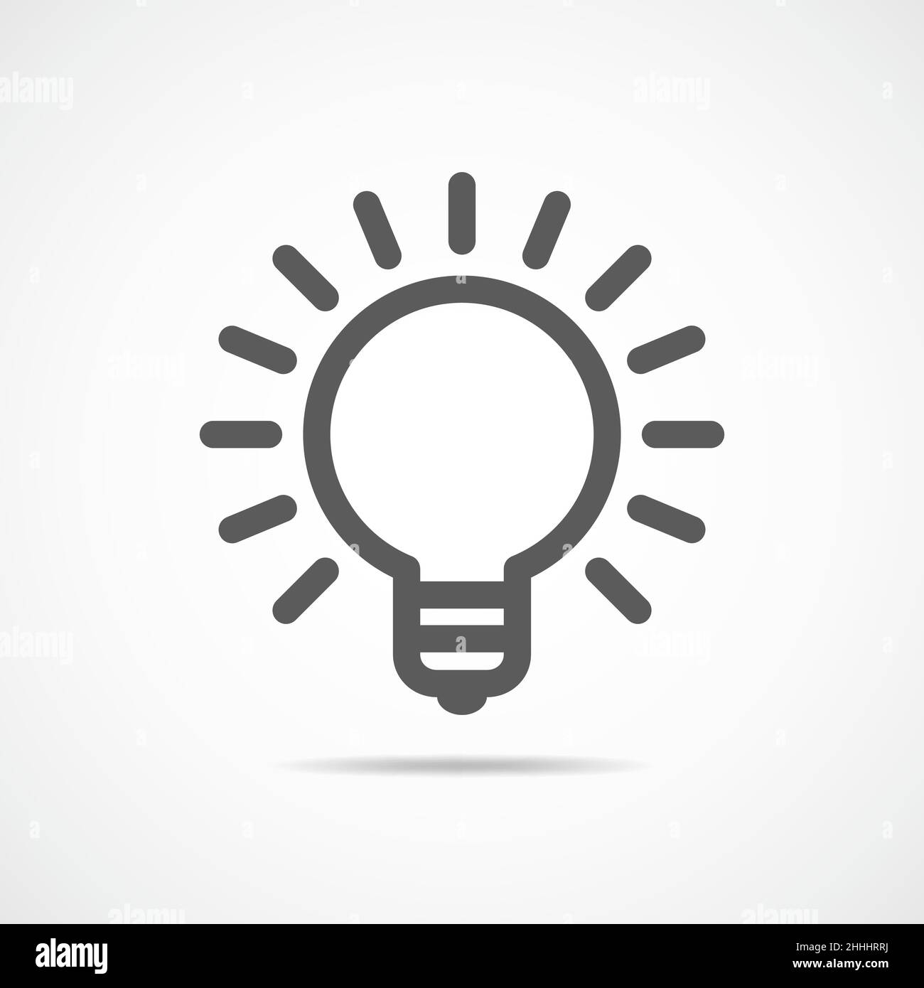 Light bulb with in flat design. Gray bulb, isolated on light background ...