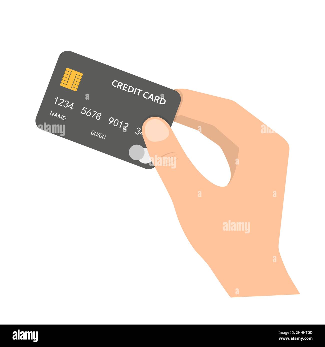 Hand holding Credit Card. Vector illustration. Bank credit card in the ...