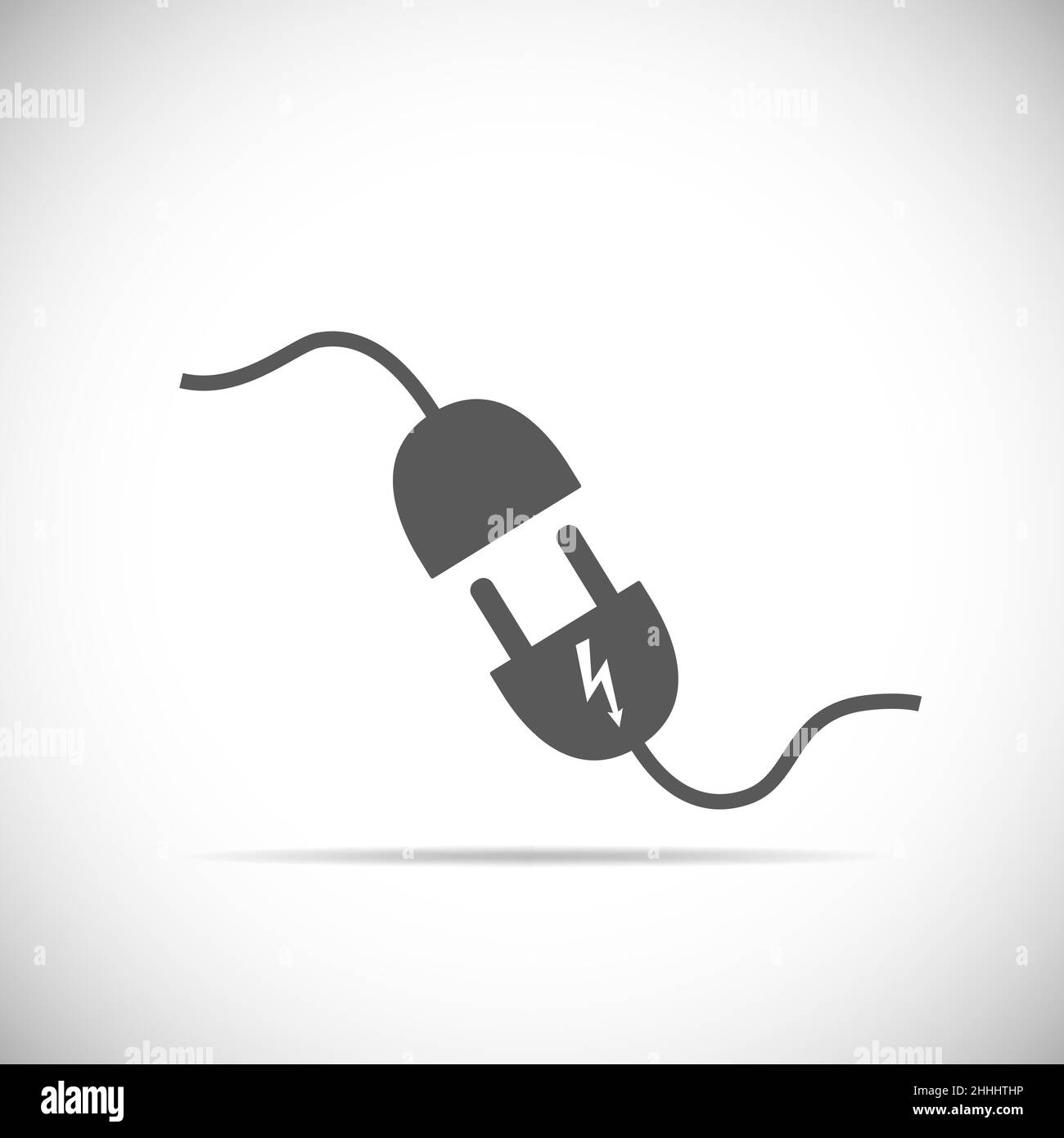 Wire plug and socket, isolated on light background. Vector illustration ...