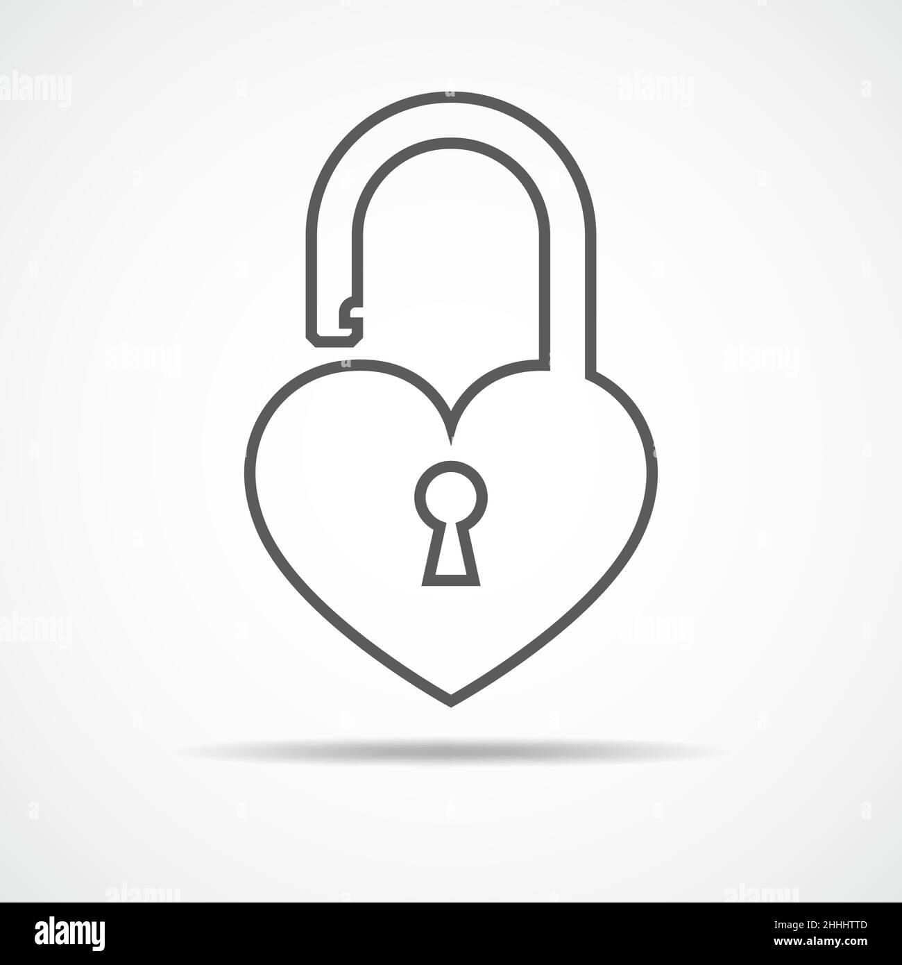 Lock icon in the shape of the heart. Vector illustration. Heart lock ...