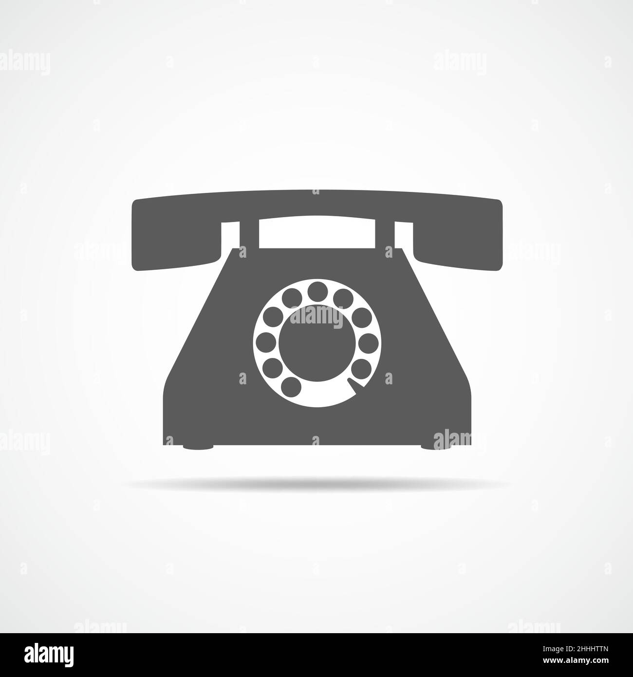 Phone icon. Vector illustration. Gray phone icon on light background ...