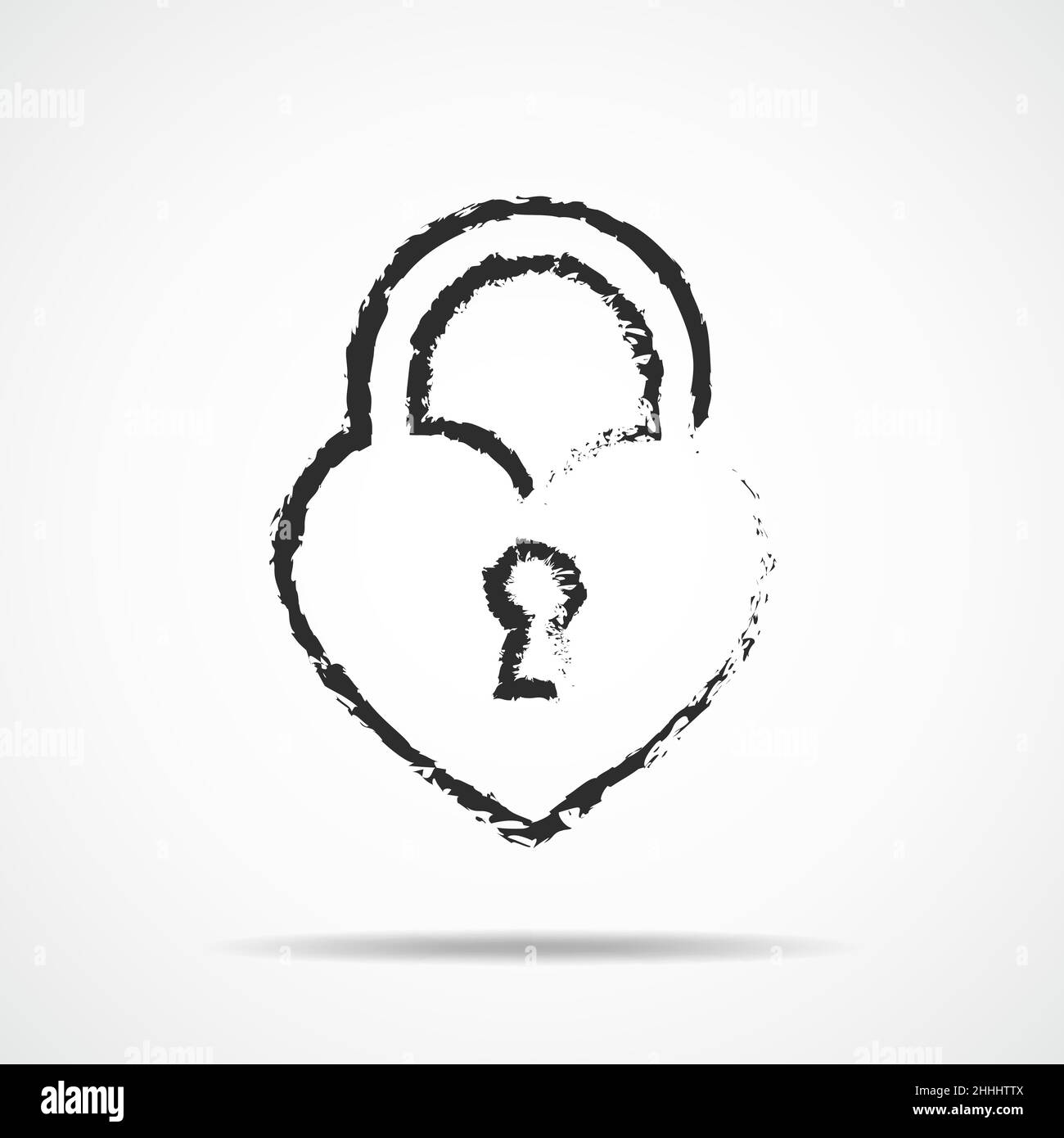 Lock icon in the shape of the heart. Vector illustration. Heart lock ...