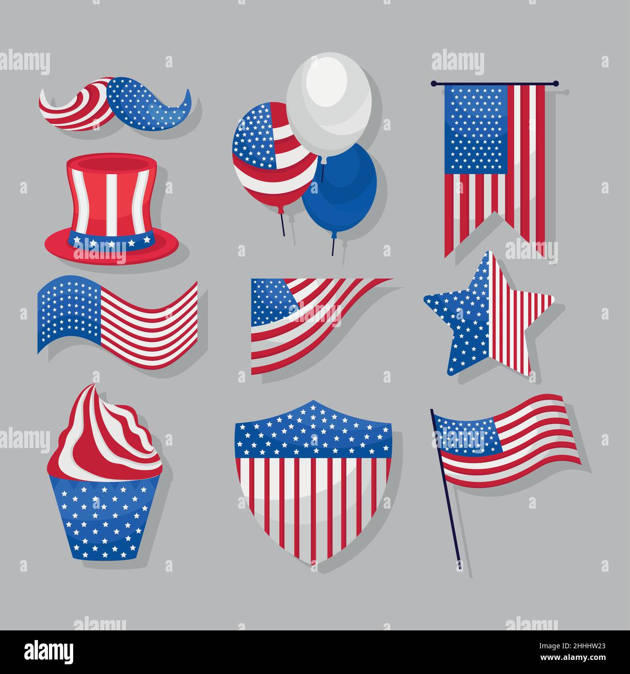 ten usa flags icons Stock Vector Image & Art - Alamy