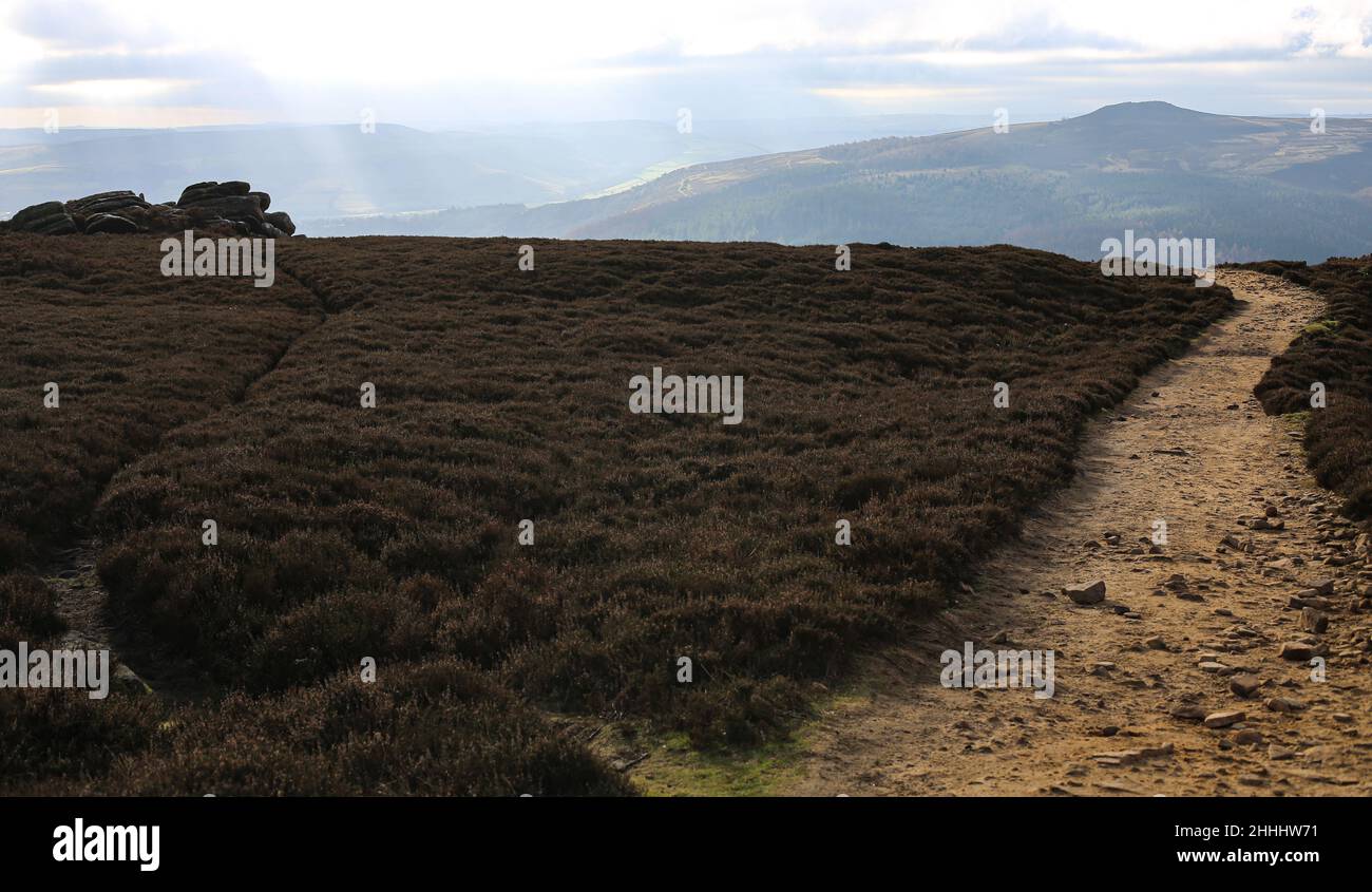 Derwent Edge path, Peak District UK Stock Photo - Alamy