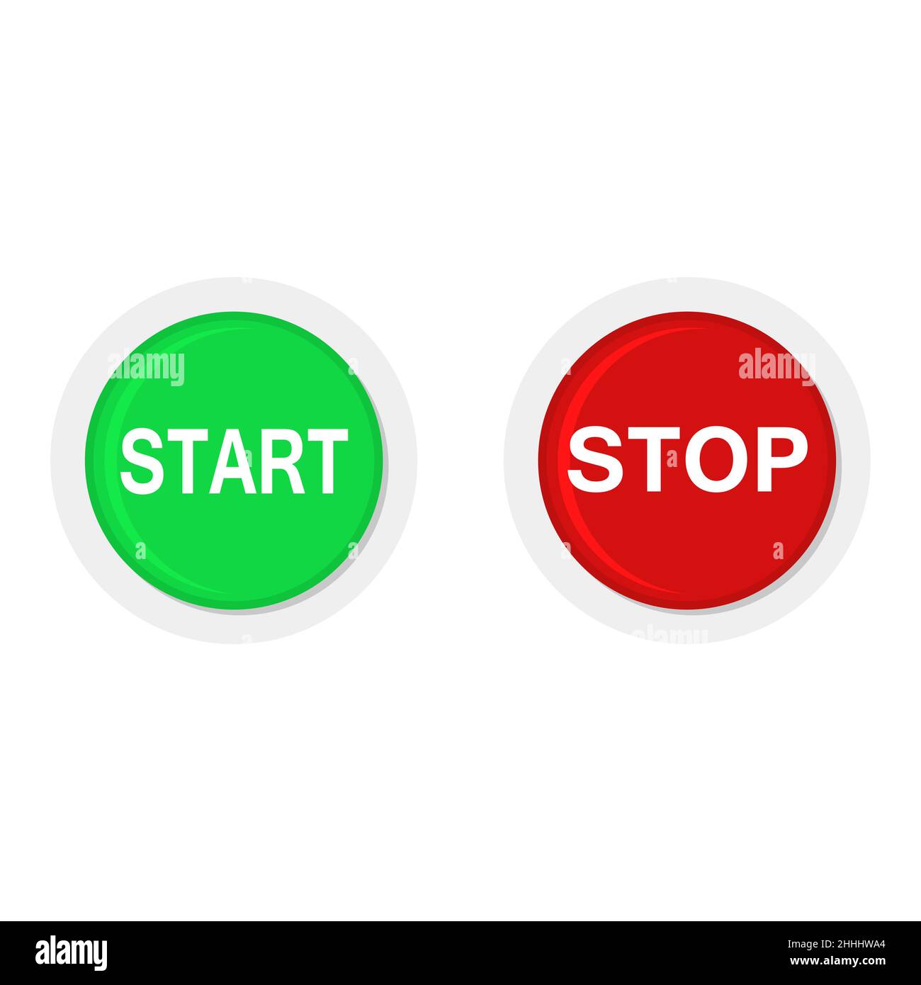 START and STOP round buttons on white background. Vector illustration ...