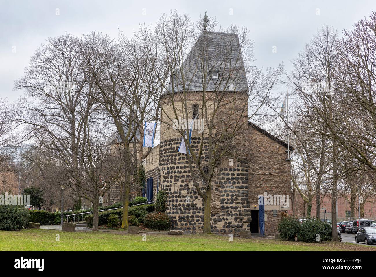 Parts of old city walls and gate standing in Cologne, Germany Stock ...