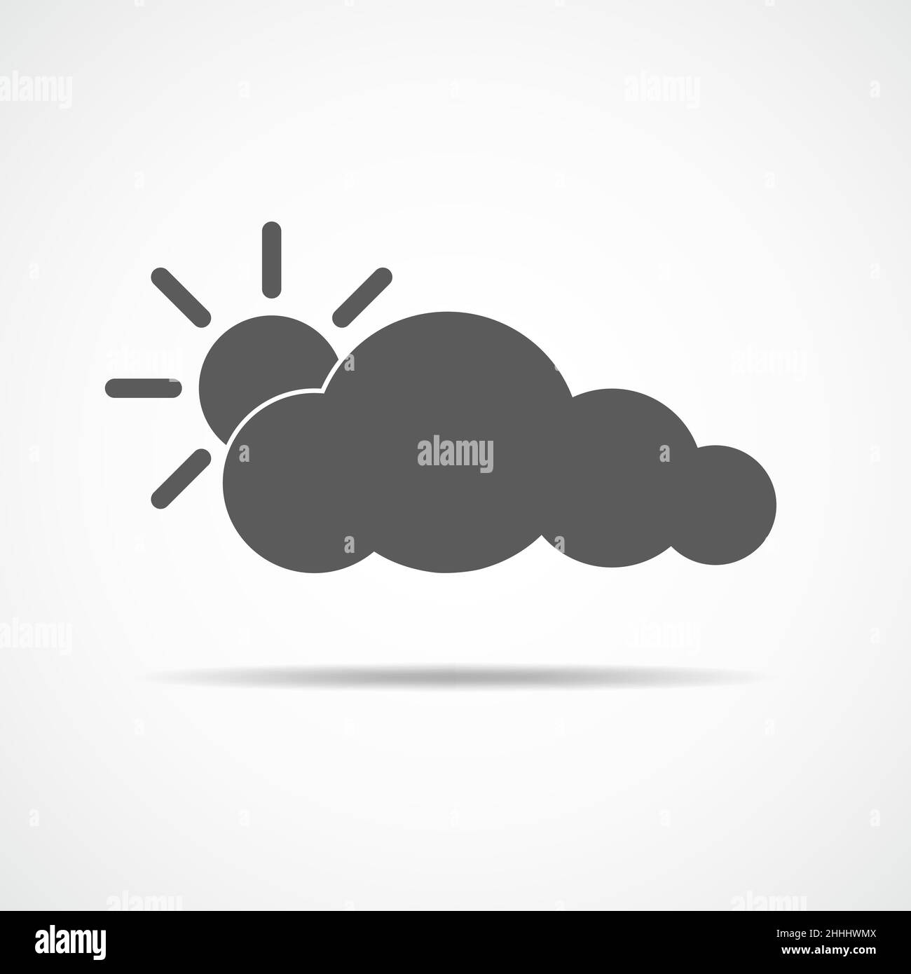 Cloud sun icon in flat design. Weather sign isolated. Vector ...