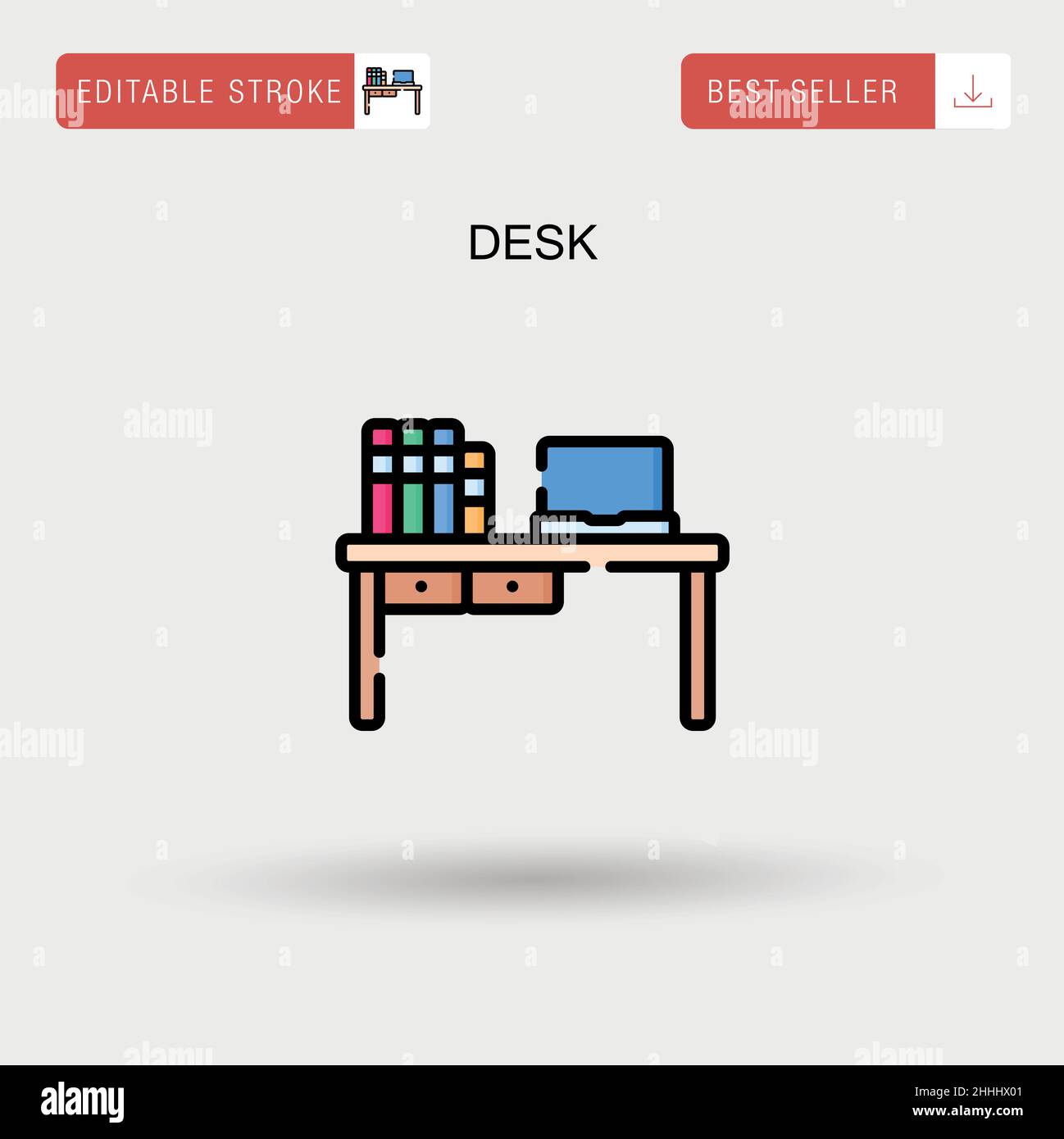 Desk Simple vector icon Stock Vector Image & Art - Alamy