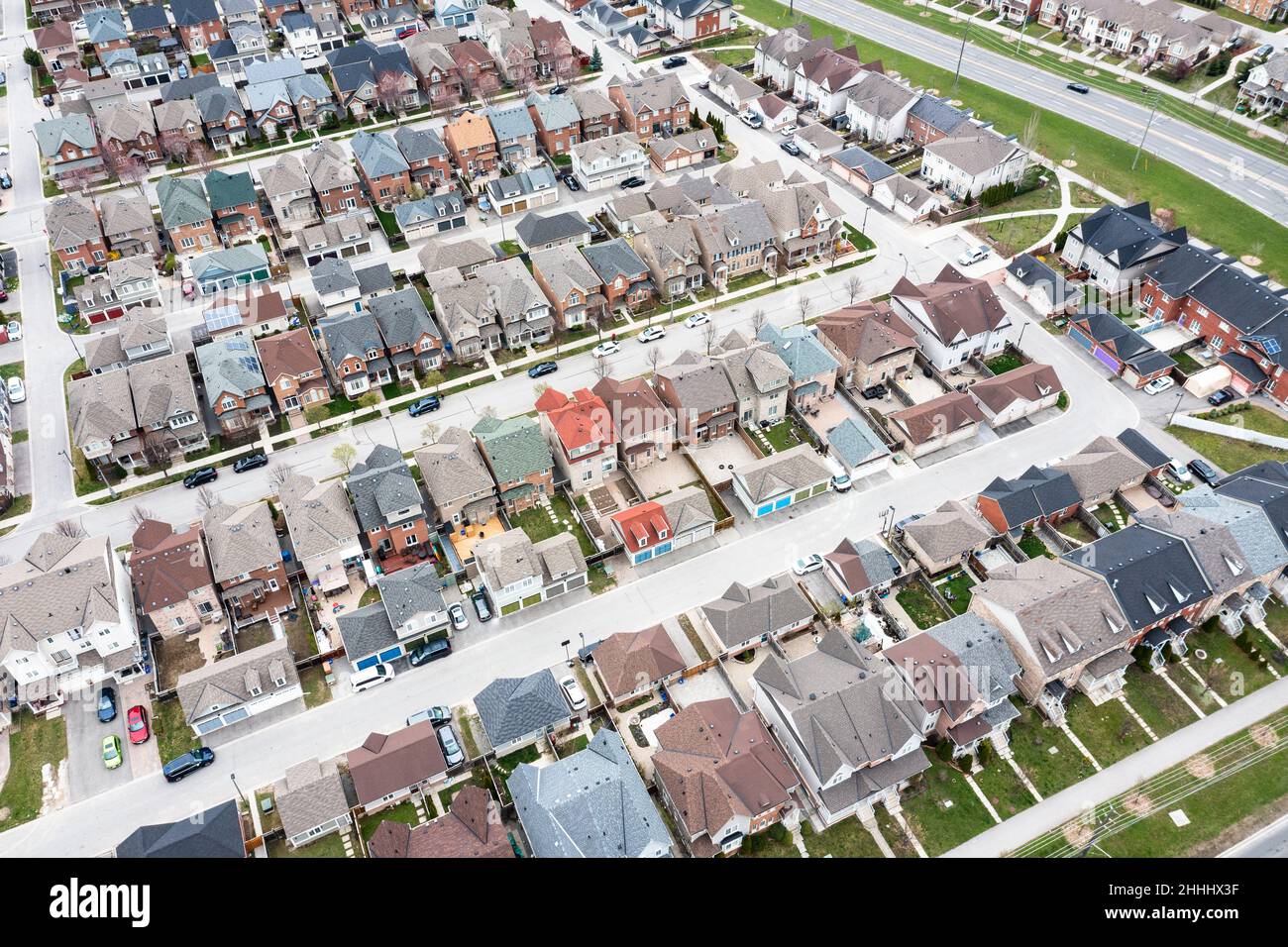 Markham houses drone view Stock Photo - Alamy