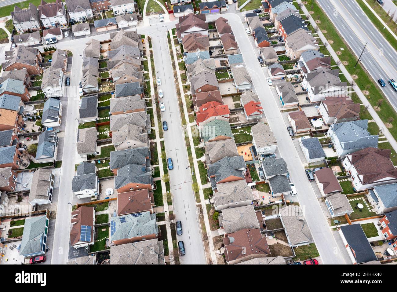 Markham houses drone view Stock Photo - Alamy