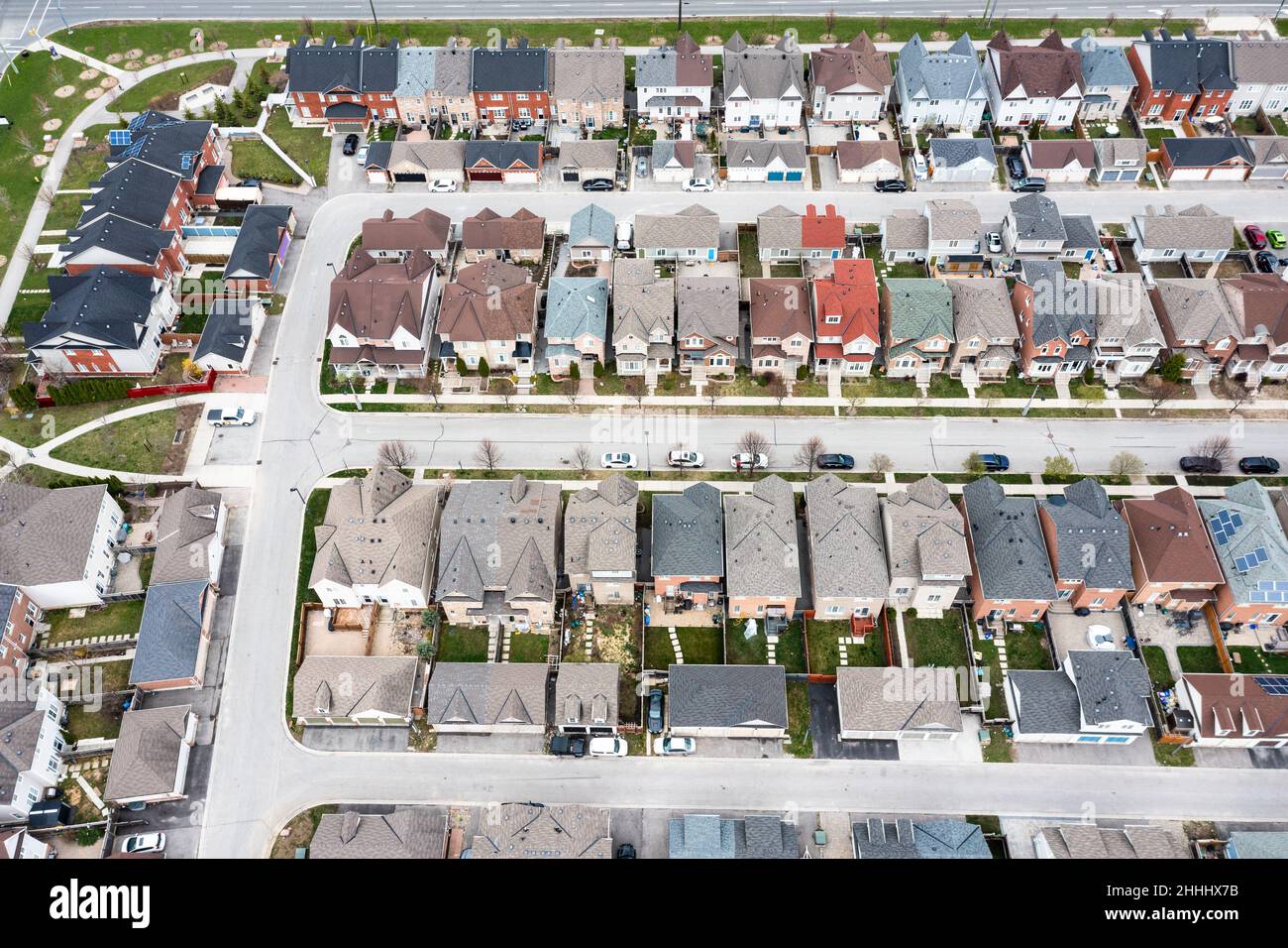 Markham houses drone view Stock Photo - Alamy