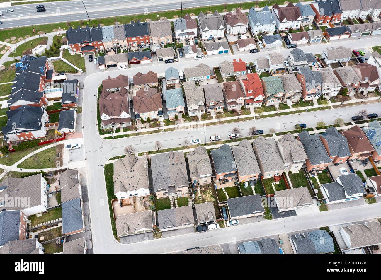 Markham houses drone view Stock Photo - Alamy