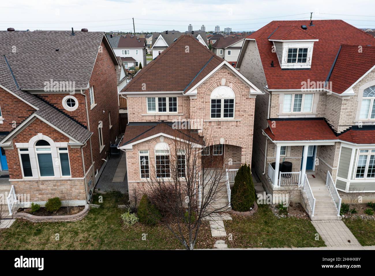 Markham houses drone view Stock Photo - Alamy