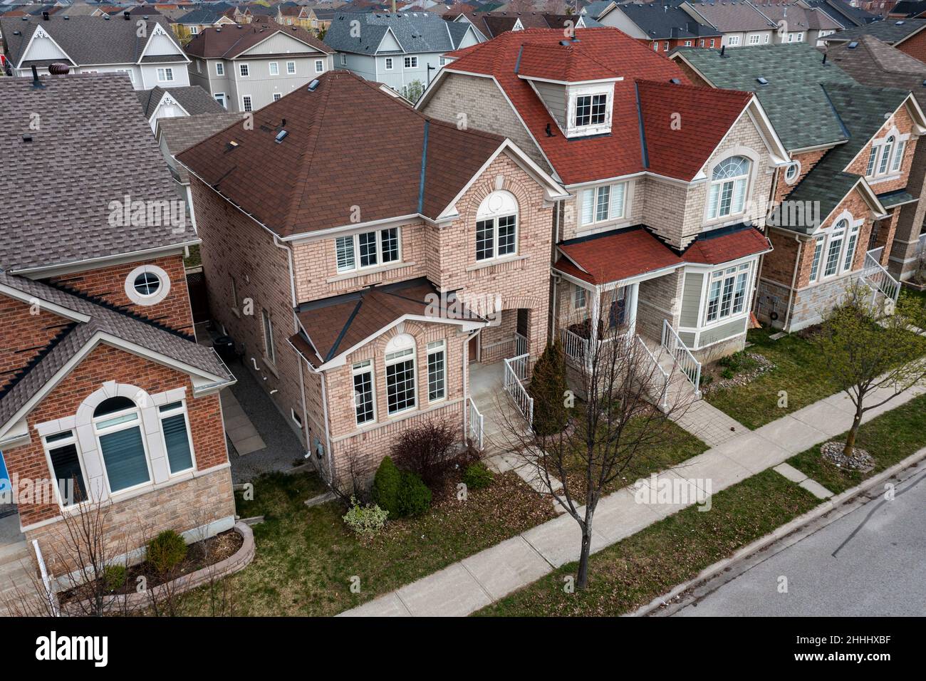 Markham houses drone view Stock Photo - Alamy